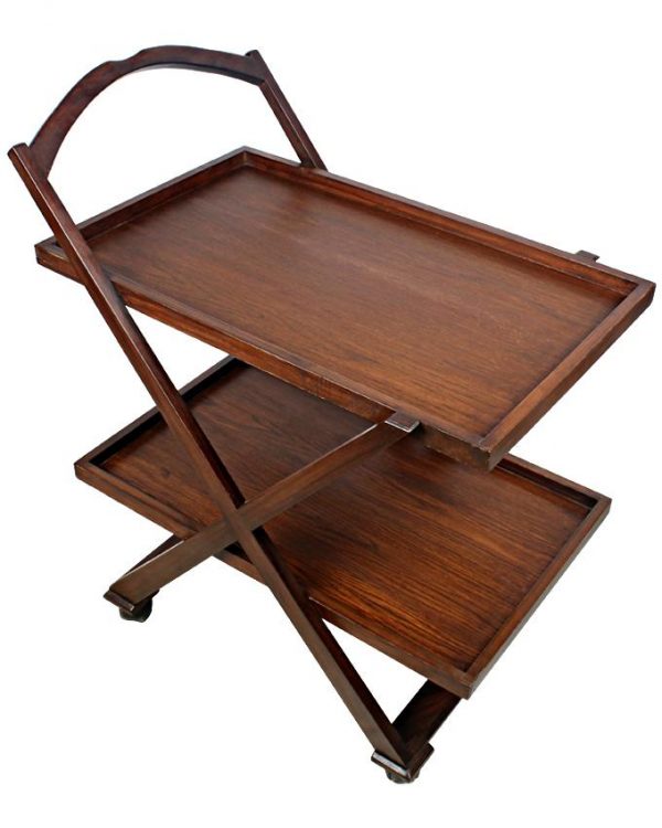 Stylish Antique Color 2 Tray Tea Trolley with Wheels | cross Design ...