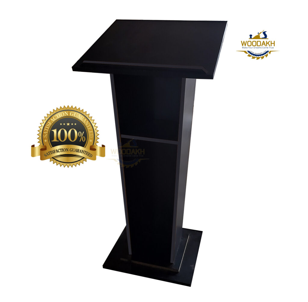 Modern New Design Lecture Stand | Black Laminated podium - WoodAKH